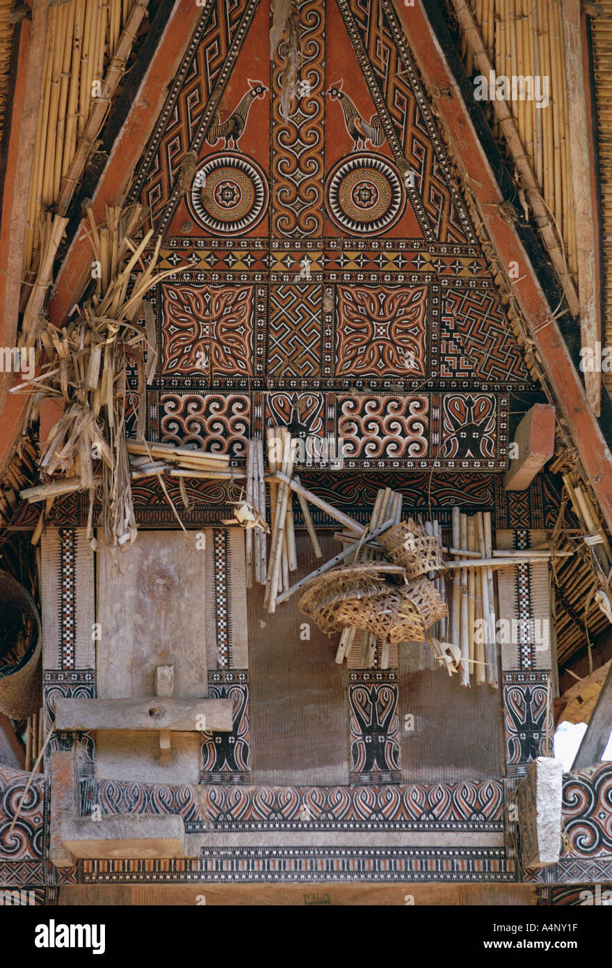 Traditional decorated Toraja house Rantepao island of Sulawesi ...