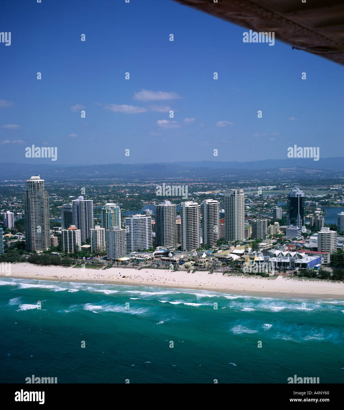 Aerial view of central area of Surfers Paradise Gold Coast Queensland ...