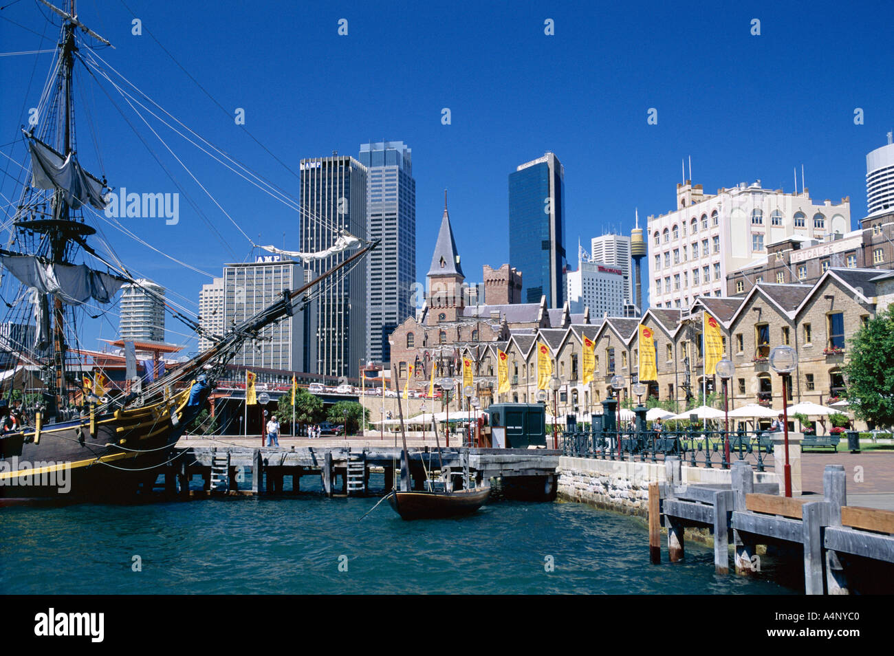 Waterfront of the historical district of The Rocks Sydney New South ...