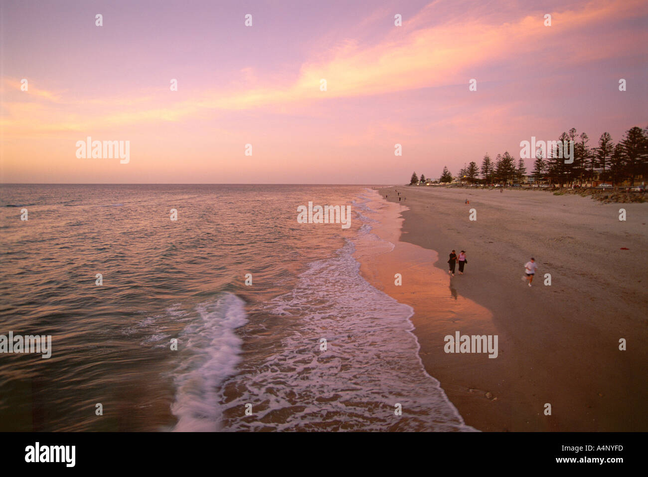 Sunset Brighton Beach Adelaide South Australia Australia Pacific Stock ...