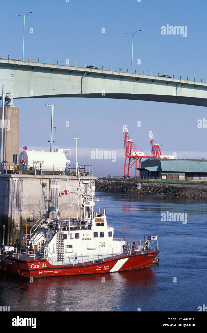 Canadian Coast Guard at refueling dock underneath bridge in the Port of ...
