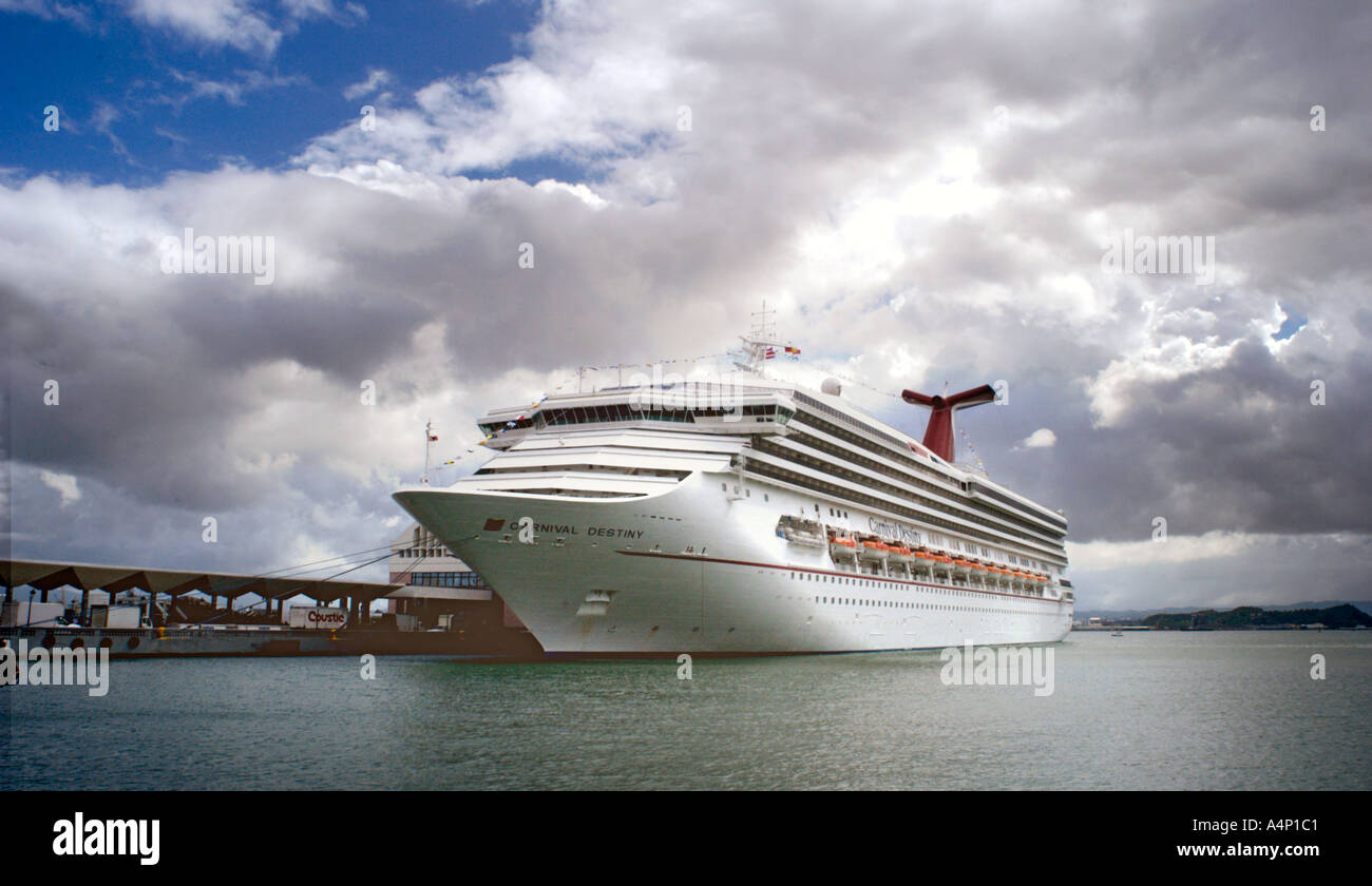 Carnival Destiny cruise ship in Barbados and passengers returning and ...