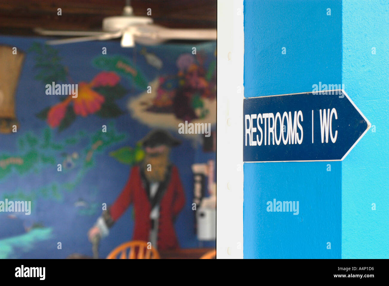 Bathroom Water closet sign WC in Caribbean Bar Stock Photo - Alamy