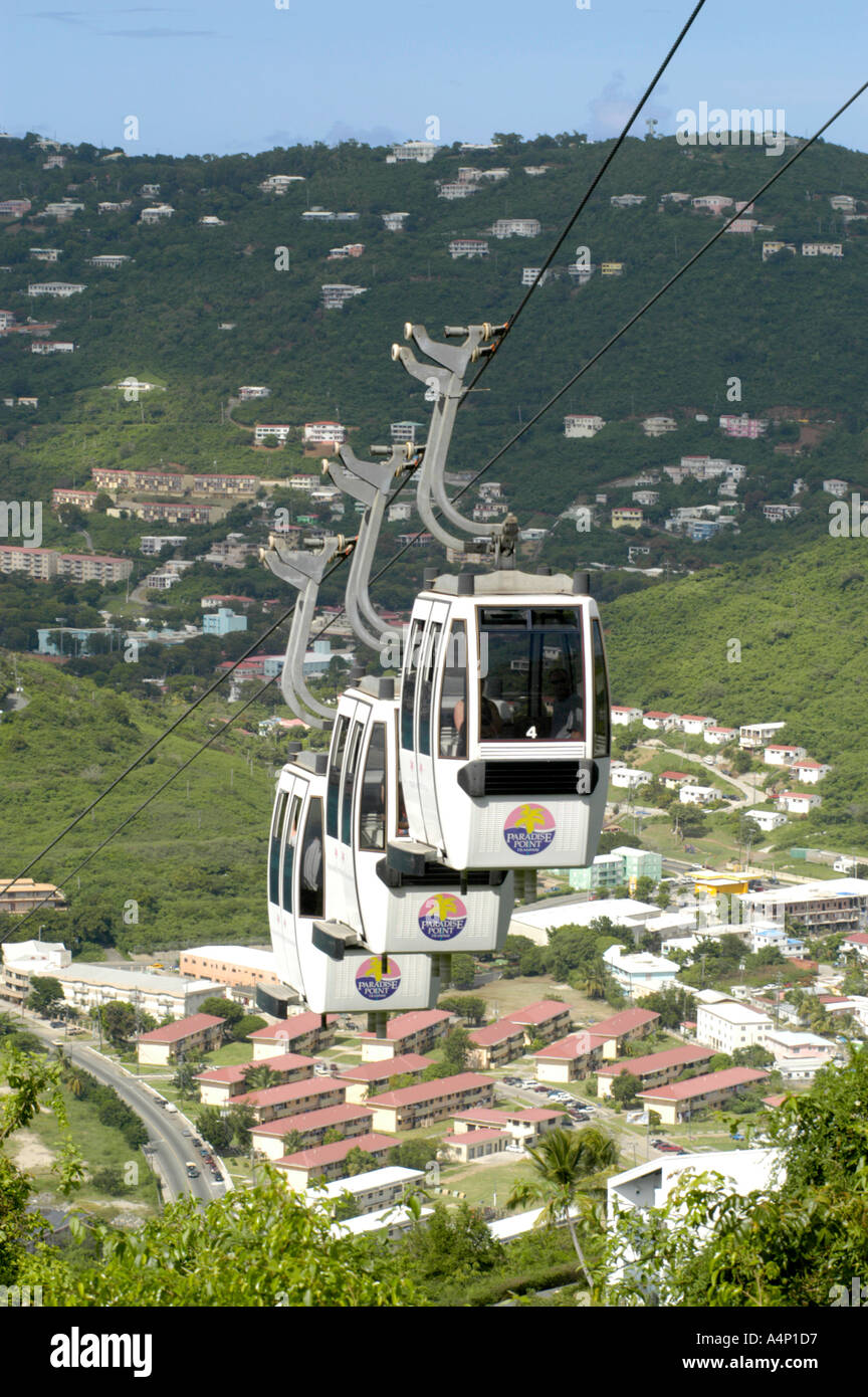 Tram to Paradise Point in St Thomas U S Virgin Islands Stock Photo - Alamy