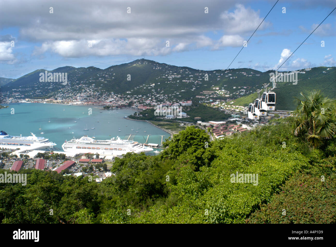 Tram to Paradise Point in St Thomas U S Virgin Islands Stock Photo - Alamy