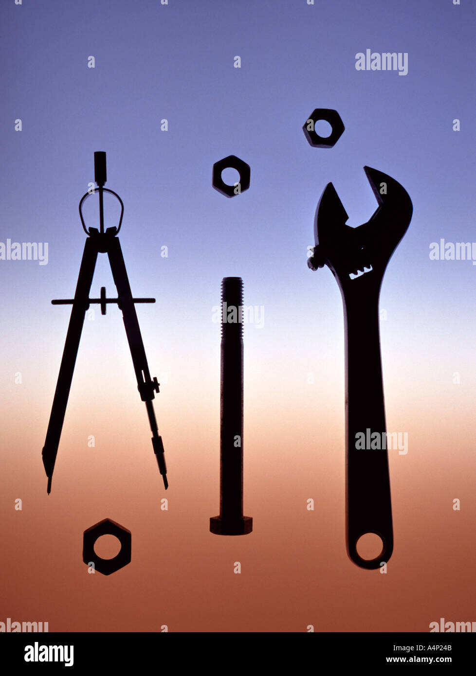 Engineering still life; Pair of adjustable spring bows (engineering ...