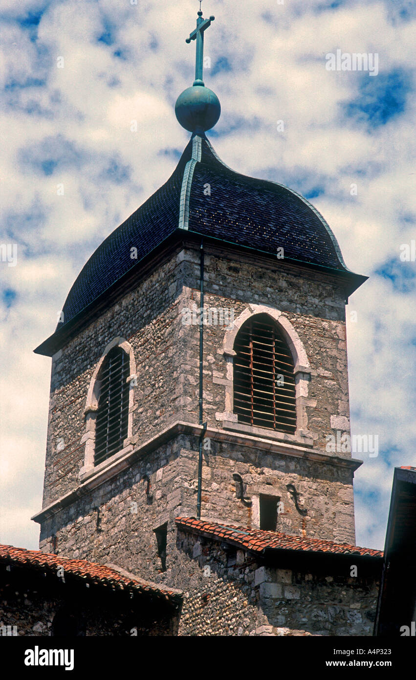 Sainte Marie Madeleine church medieval town Perouges Ain France Stock ...
