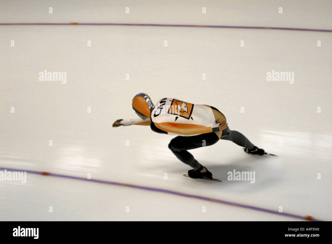 Long track speed skating Stock Photo - Alamy