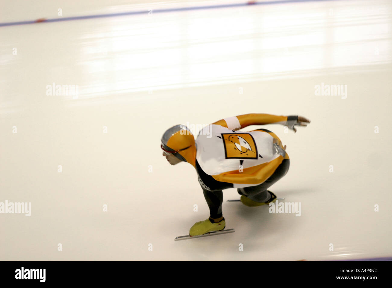 Long track speed skating Stock Photo - Alamy