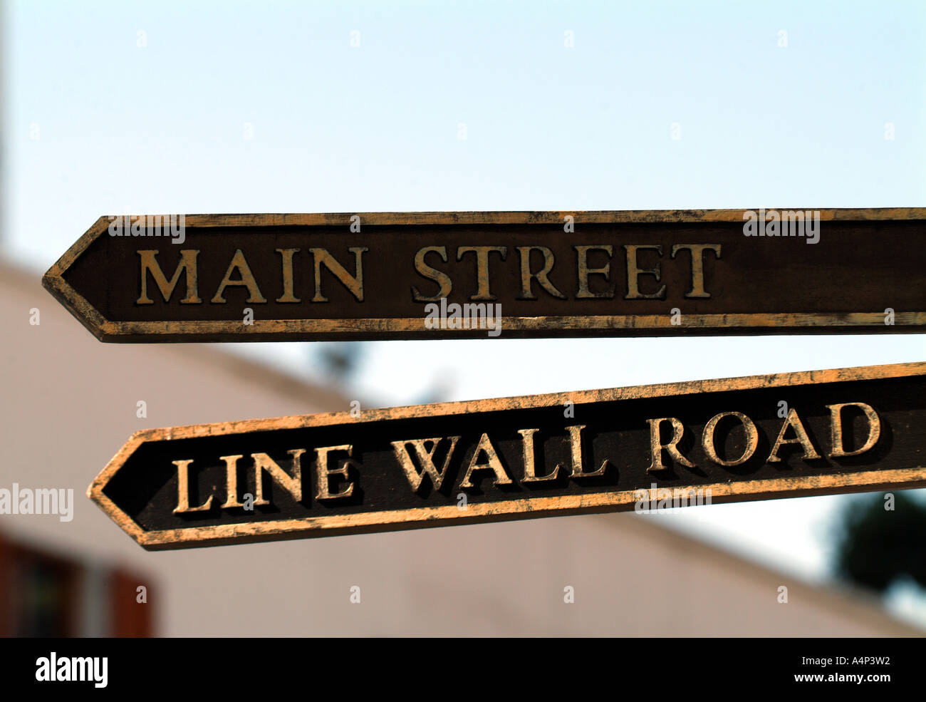 main street line wall road sign gibraltar Stock Photo - Alamy