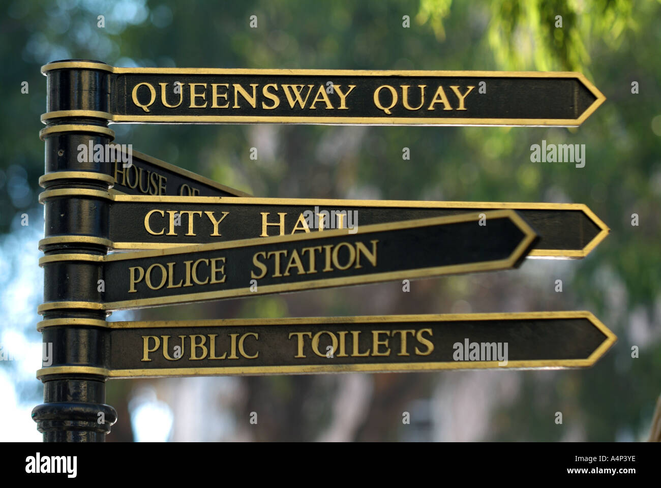 queensway quay sign gibraltar Stock Photo - Alamy