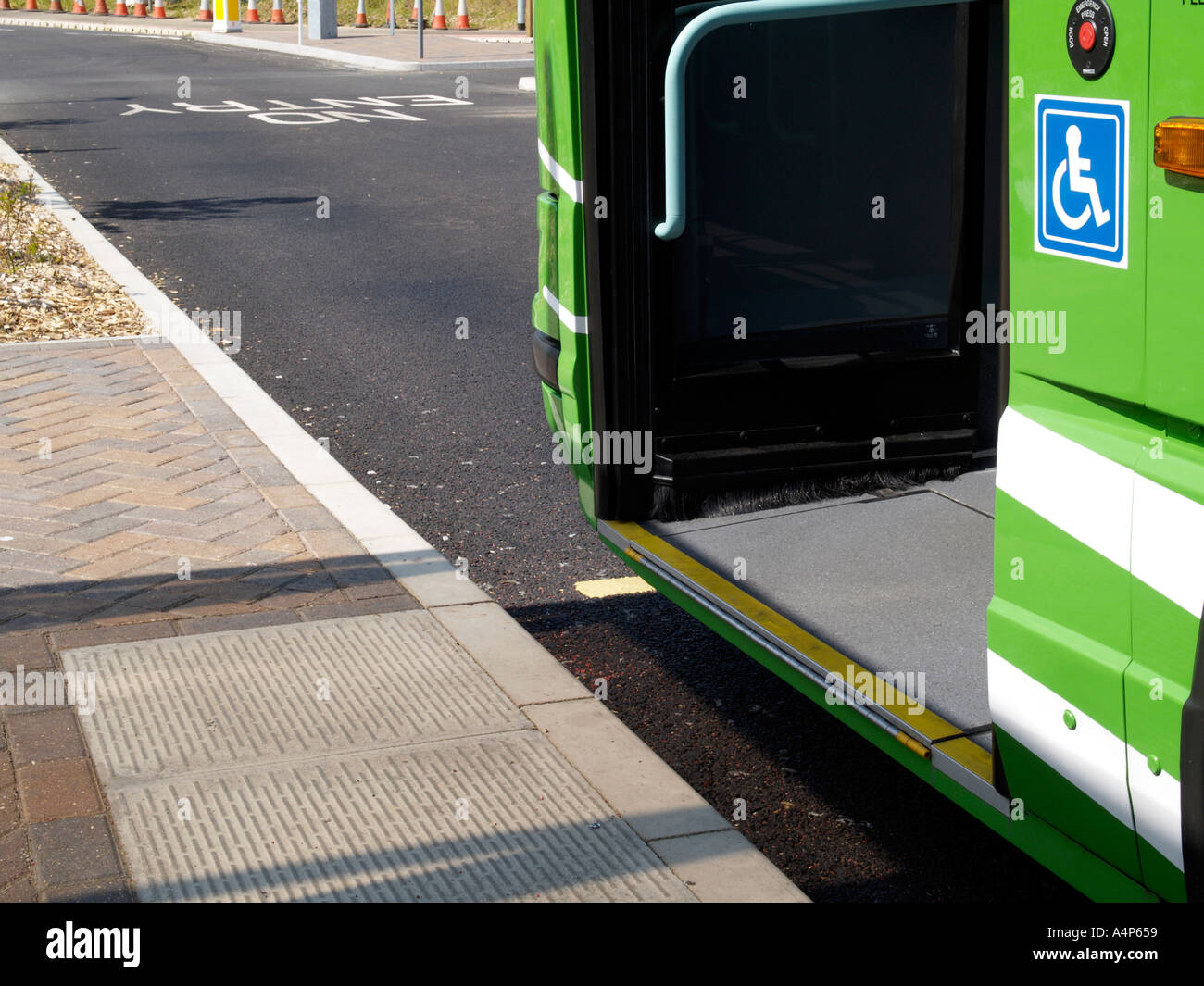 STATIONARY BUS AT STOP, PARK AND RIDE CAR PARK SPROWSTON NORWICH NOFOLK ...