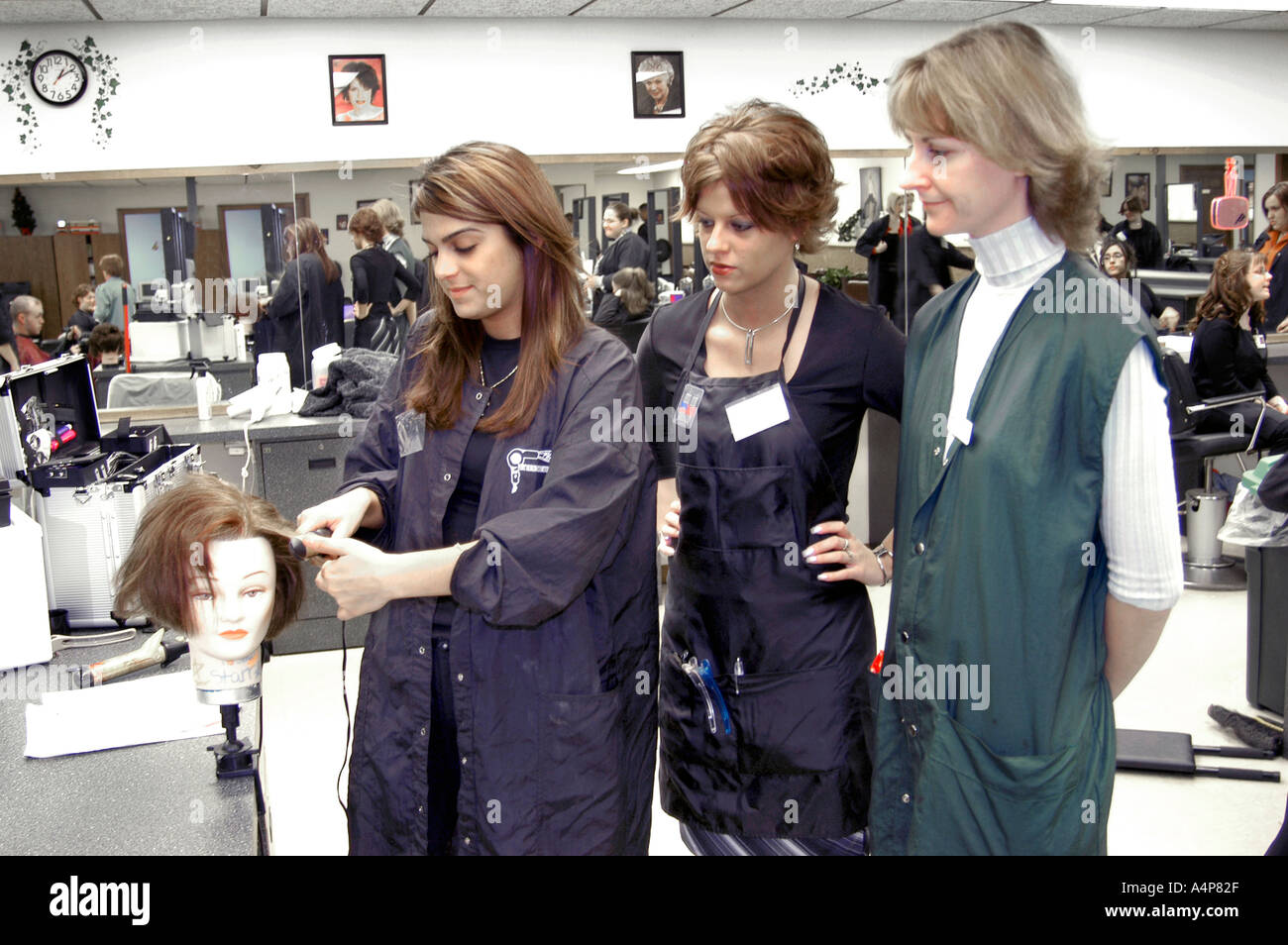 Students Learn Profession of Hair Dressing Stock Photo - Alamy