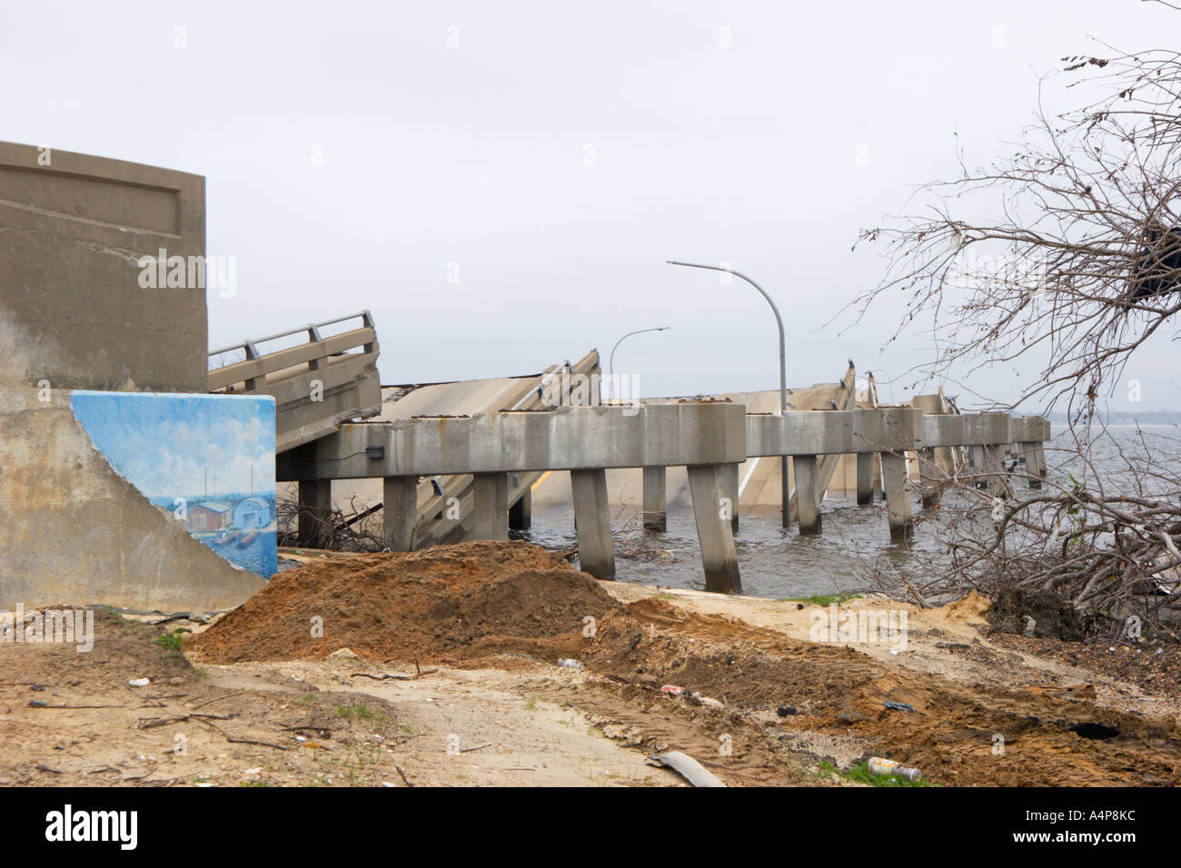 Broken guardrail road hi-res stock photography and images - Alamy