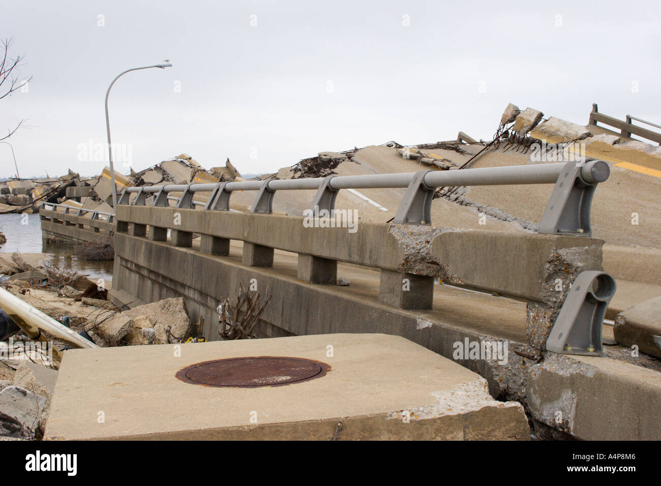 Broken guardrail road hi-res stock photography and images - Alamy