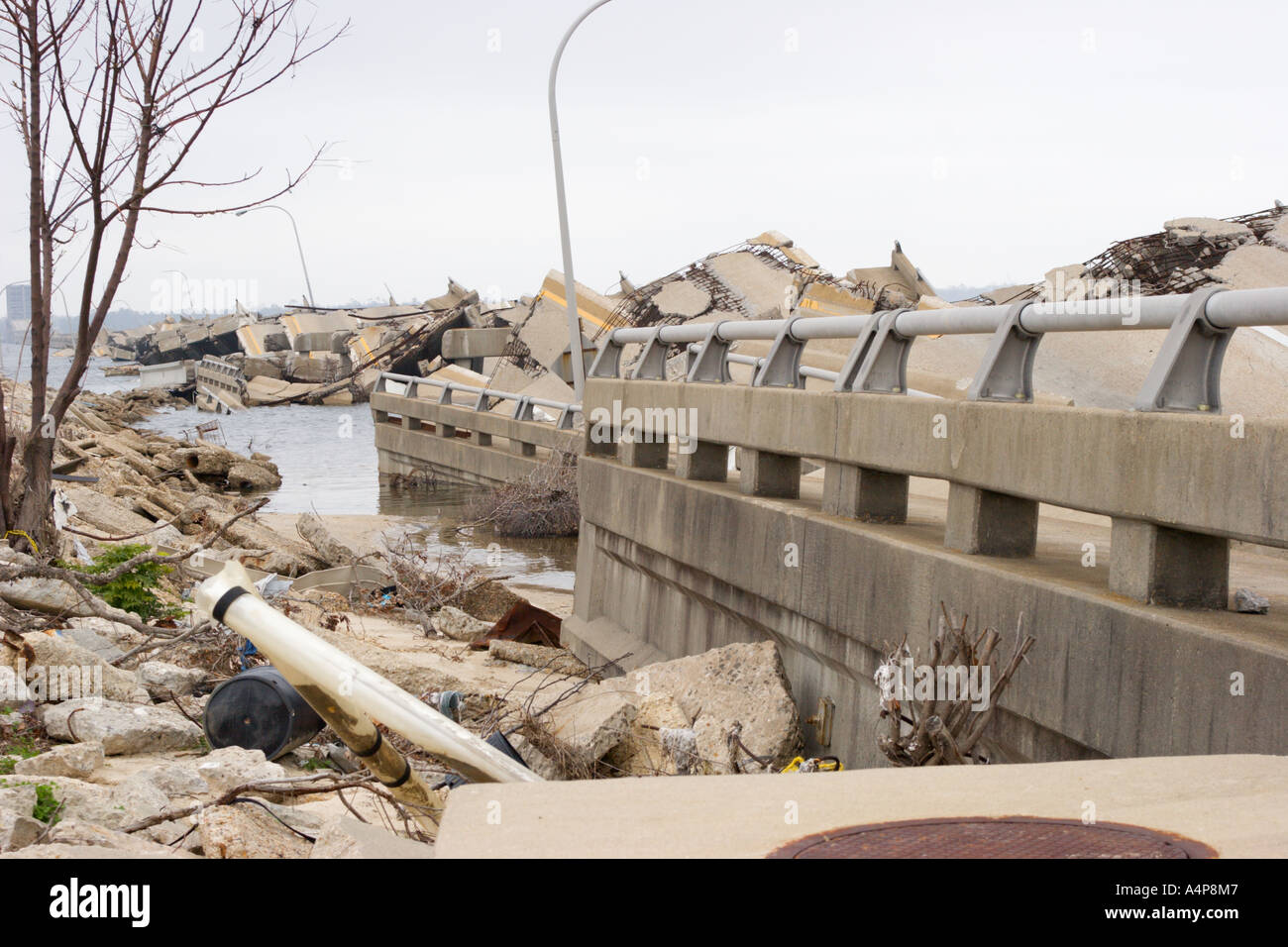 Broken guardrail road hi-res stock photography and images - Alamy