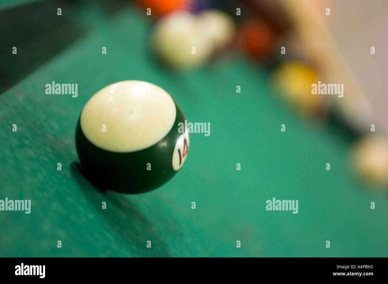 Pool balls on a table Stock Photo - Alamy