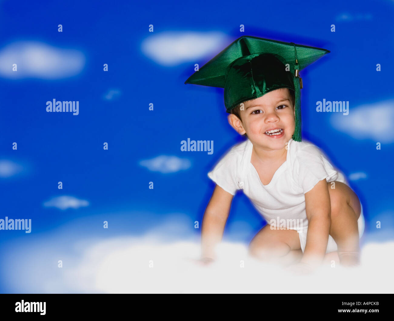 Preschool graduate on a cloud Stock Photo - Alamy