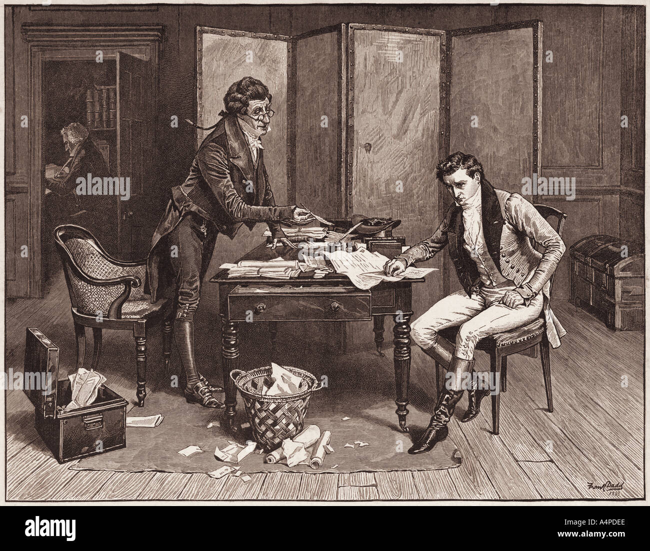 Man standing offers man quill hi-res stock photography and images - Alamy