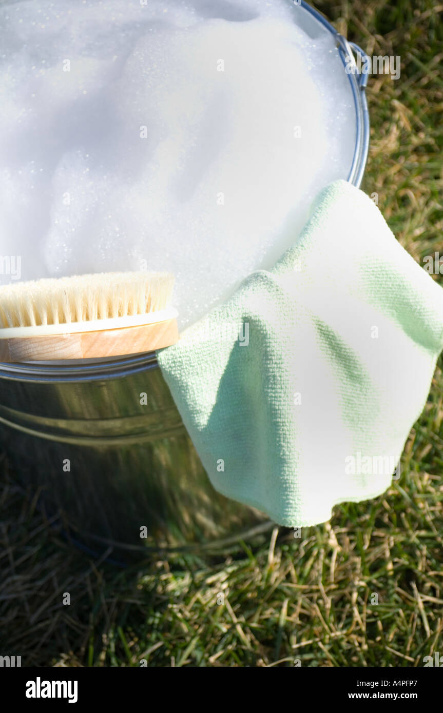 Bucket of soapy water and cloth hi-res stock photography and images - Alamy