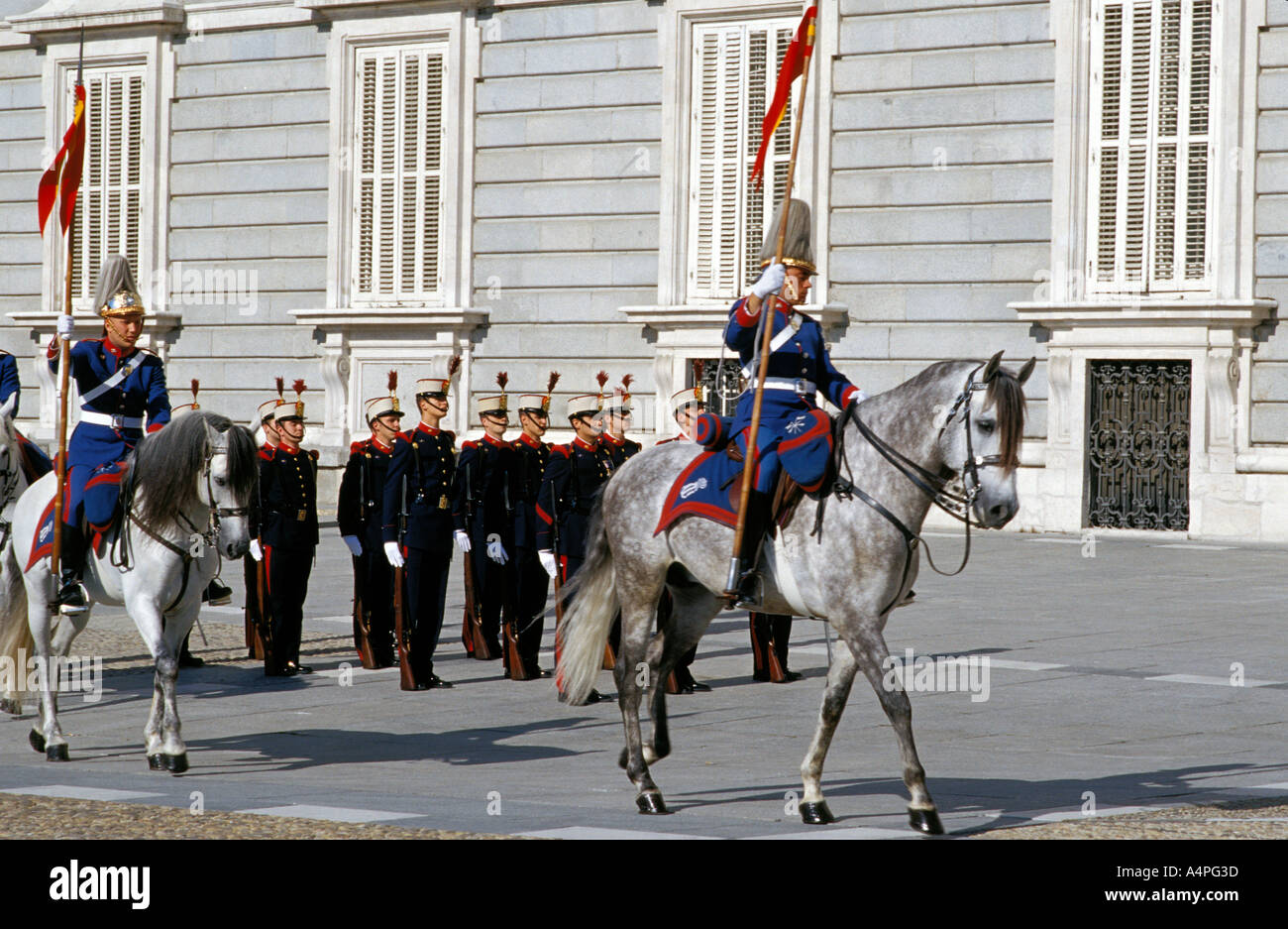 Changing of the guard at Palacio Real Royal Palace Centro Madrid Spain ...