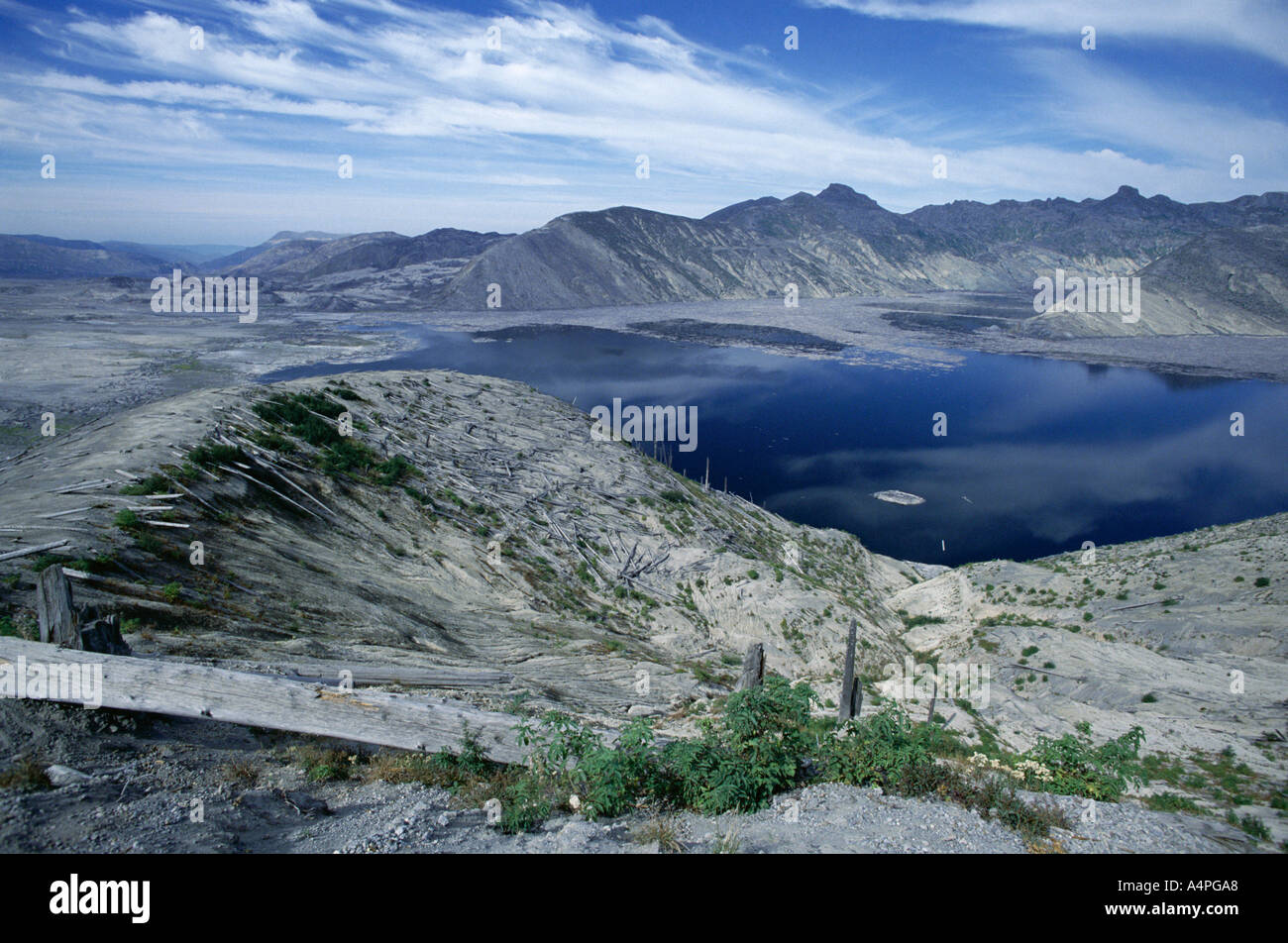 Spirit Lake in the landscape north of Mount St Helens devastated by the ...