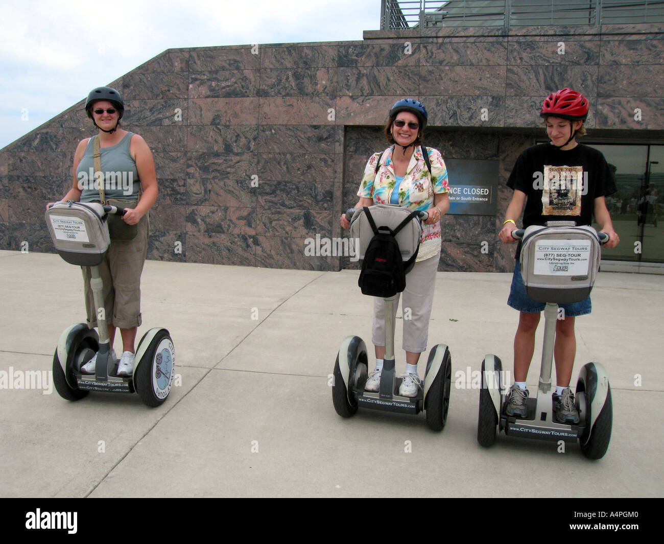 Group learning to use the segway personal transporter Stock Photo - Alamy