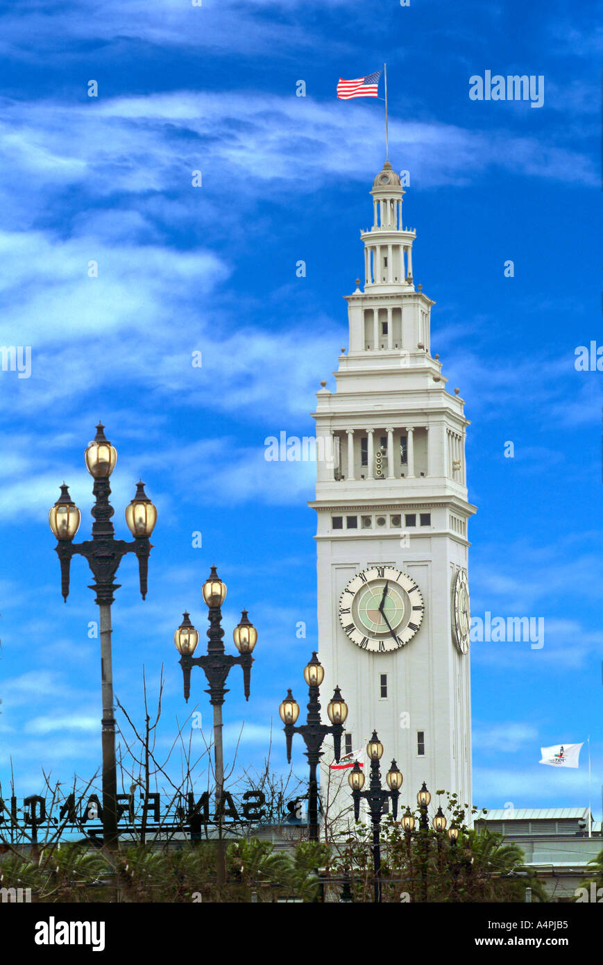 Clock Tower at Ferry Building in Port of San Francisco Stock Photo - Alamy