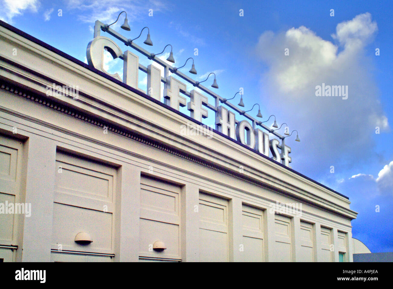 Exterior of Cliff House sign in San Francisco CA California Stock Photo ...