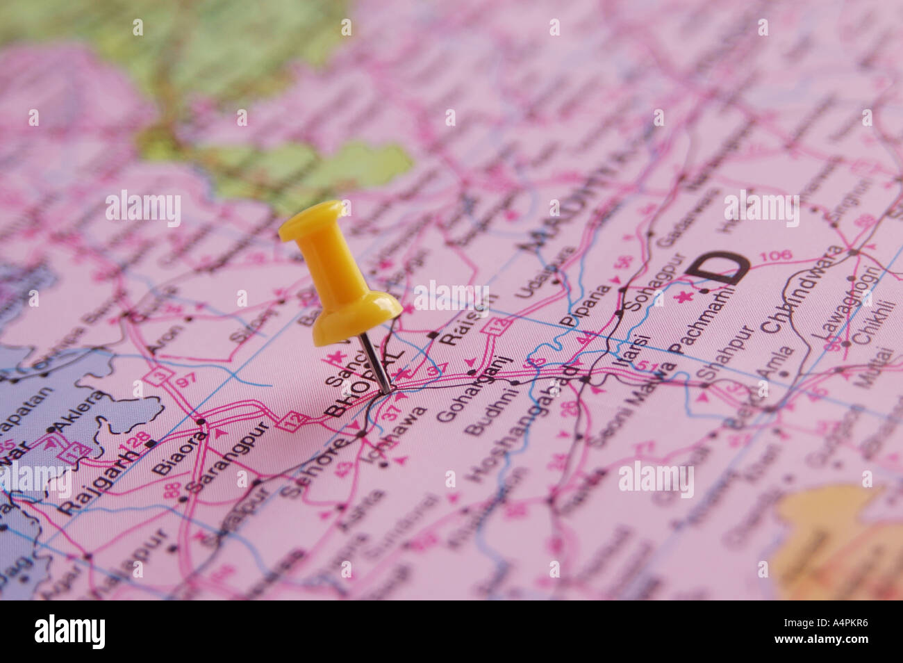 ANG77828 Map of India spotted Bhopal Capital of Madhya Pradesh by ...