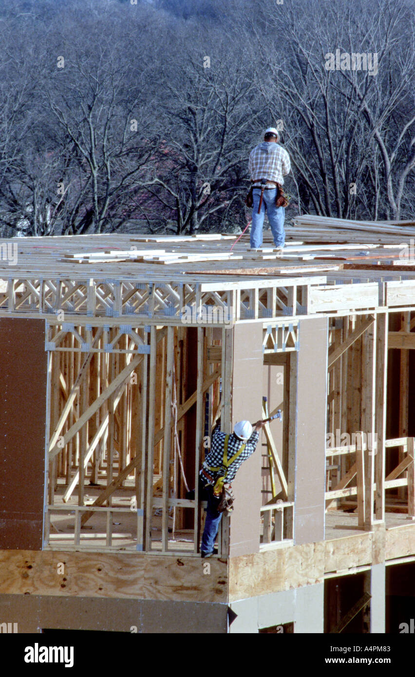 Mexican Immigrant Construction workers Fort Worth Texas US Stock Photo ...