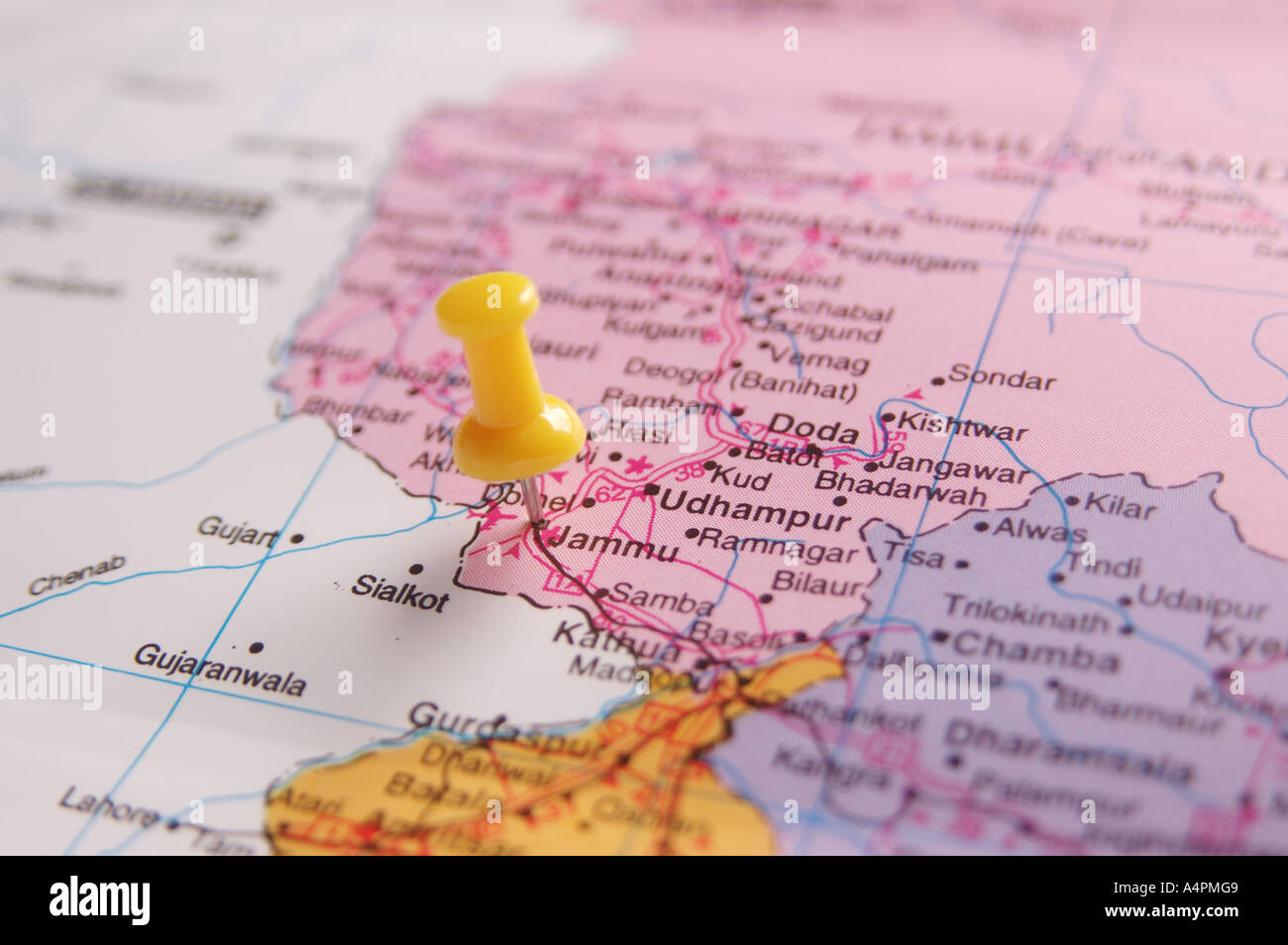 ANG77825 Map of India spotted Jammu Capital Winter of Jammu and Kashmir ...