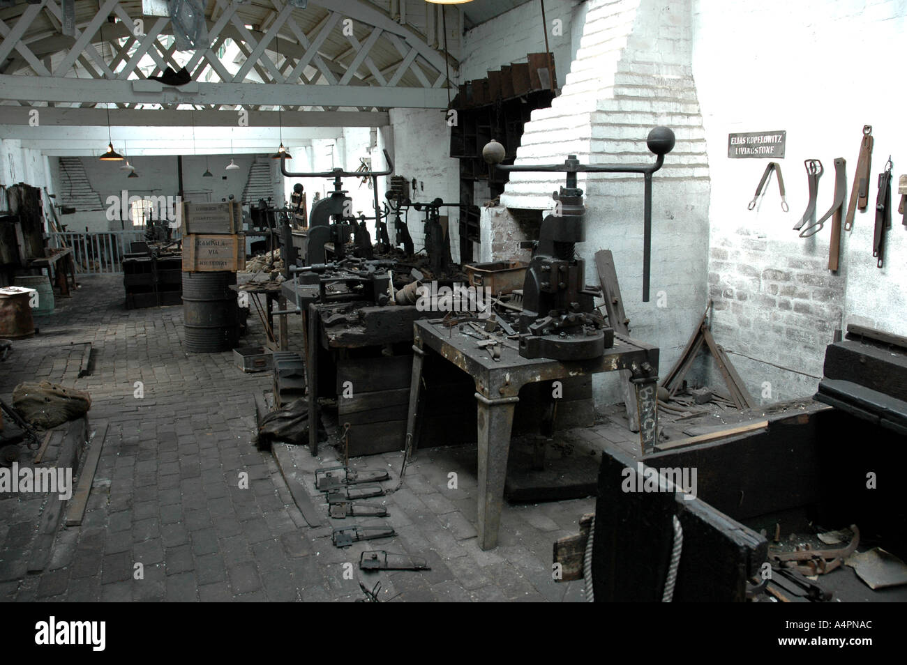 The interior of a working Trap Shop at the Black Country Living Museum ...