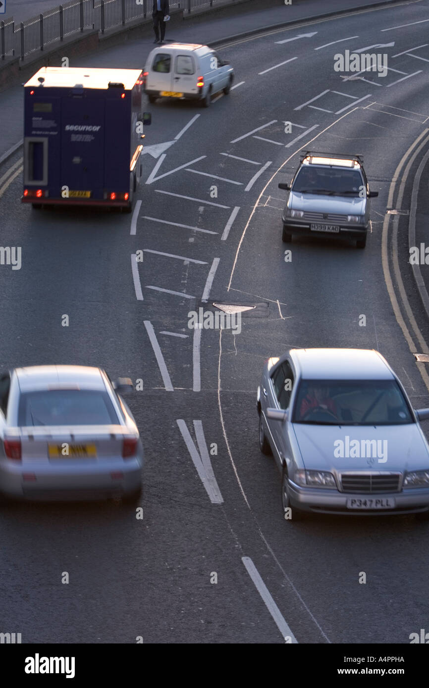 High angle view of cars on a road Stock Photo - Alamy
