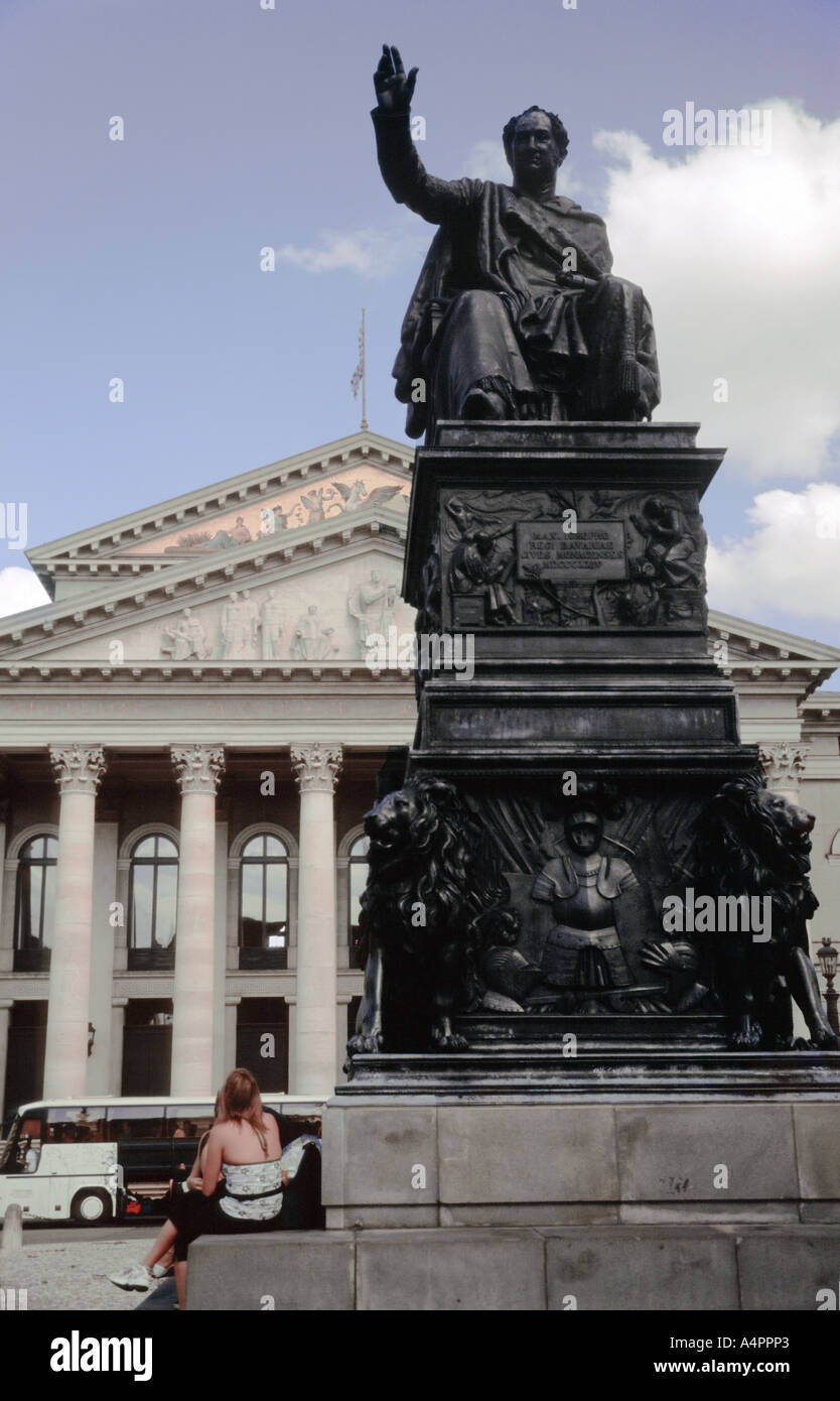 Statue at National Theatre Square Munich, Germany Stock Photo - Alamy