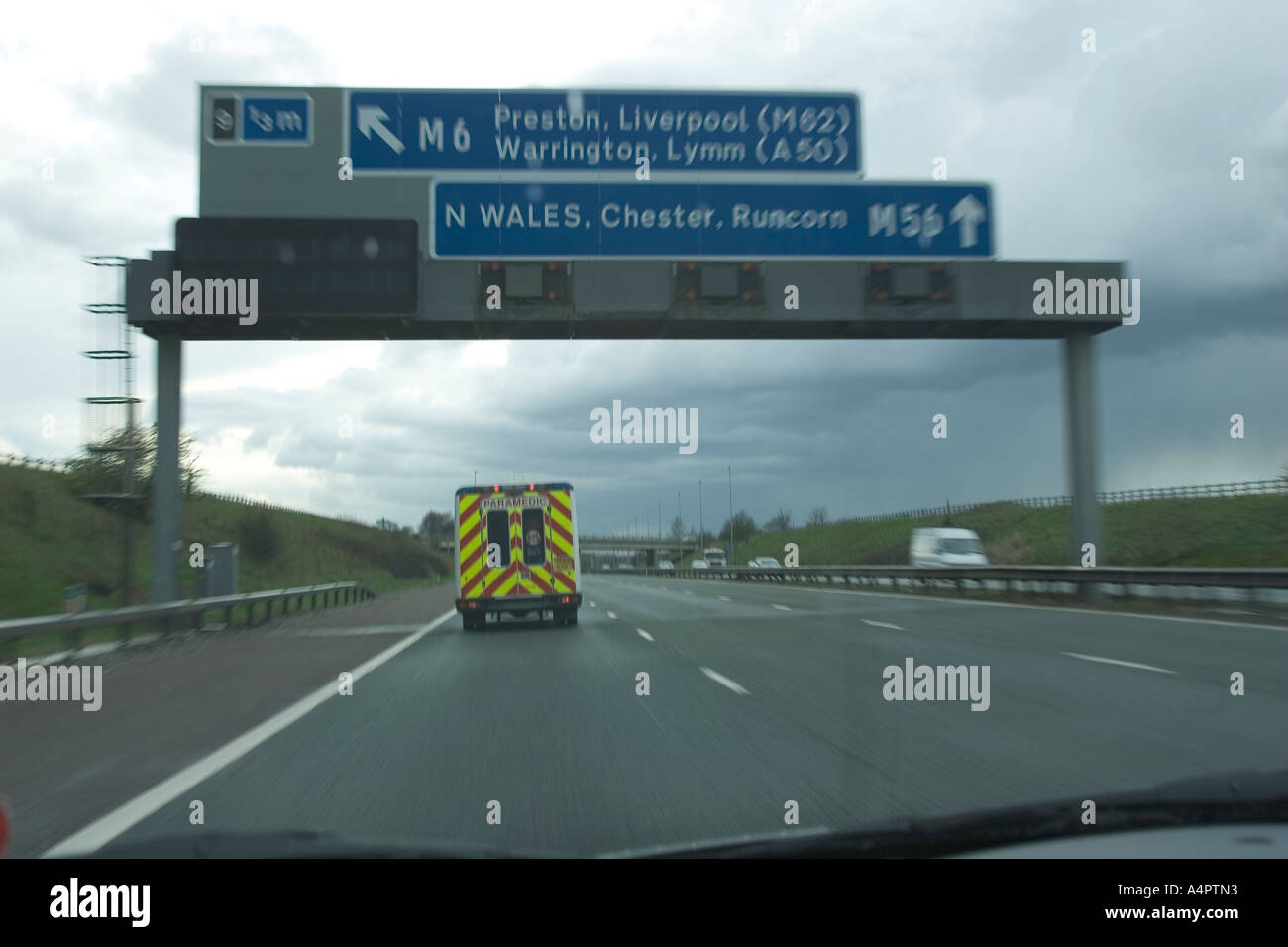 Information board on a highway Stock Photo - Alamy