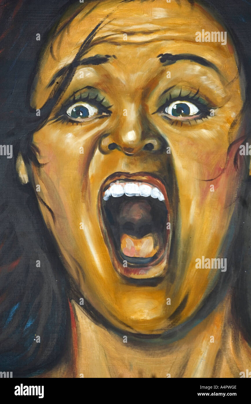 Screaming face painting hi-res stock photography and images - Alamy