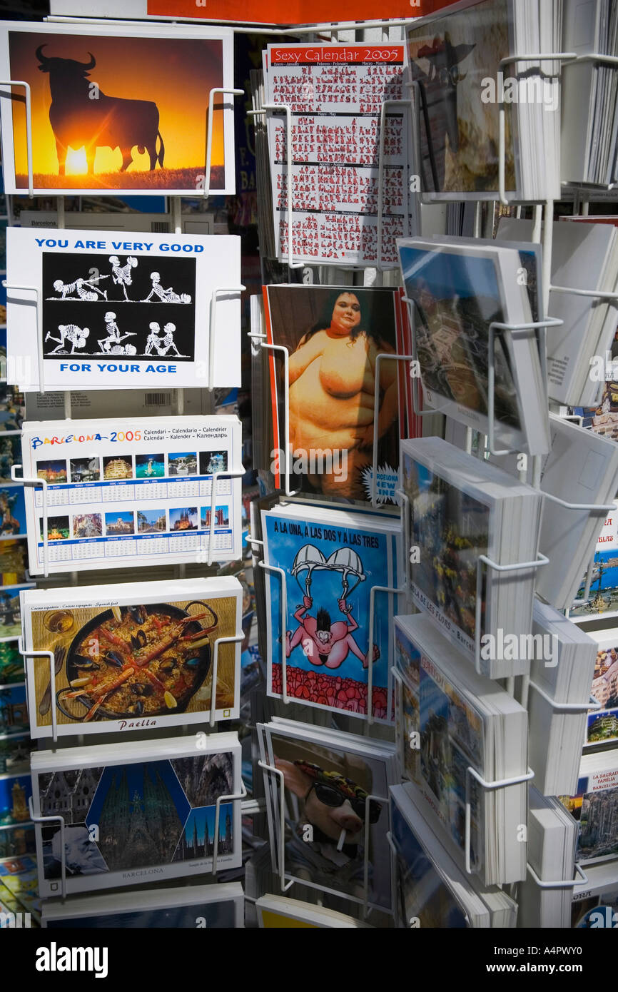 Posters on a rack Stock Photo - Alamy