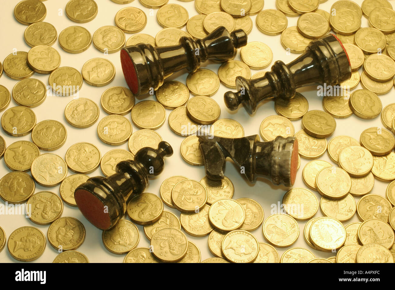 Coins and Chess Pieces Stock Photo - Alamy