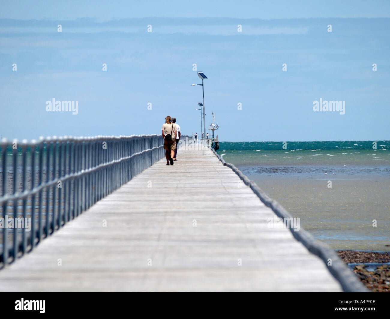 PEOPLE WALKING ON PIER AT PORT GERMEINE SOUTH AUSTRALIA Stock Photo - Alamy