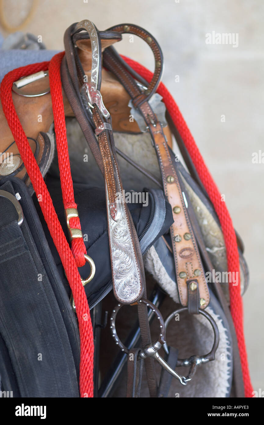 A horse saddle close up Stock Photo - Alamy