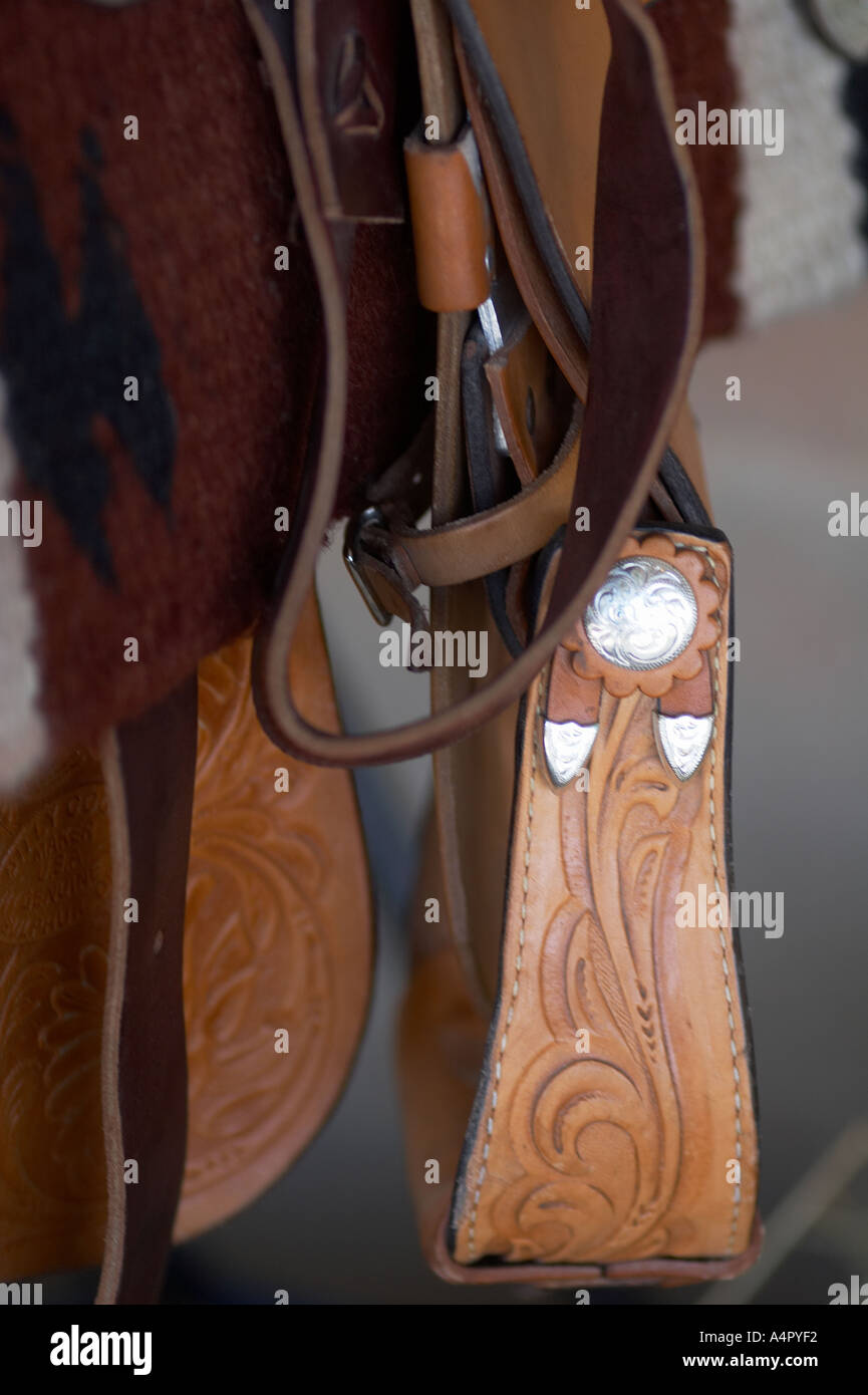 A horse saddle close up Stock Photo - Alamy