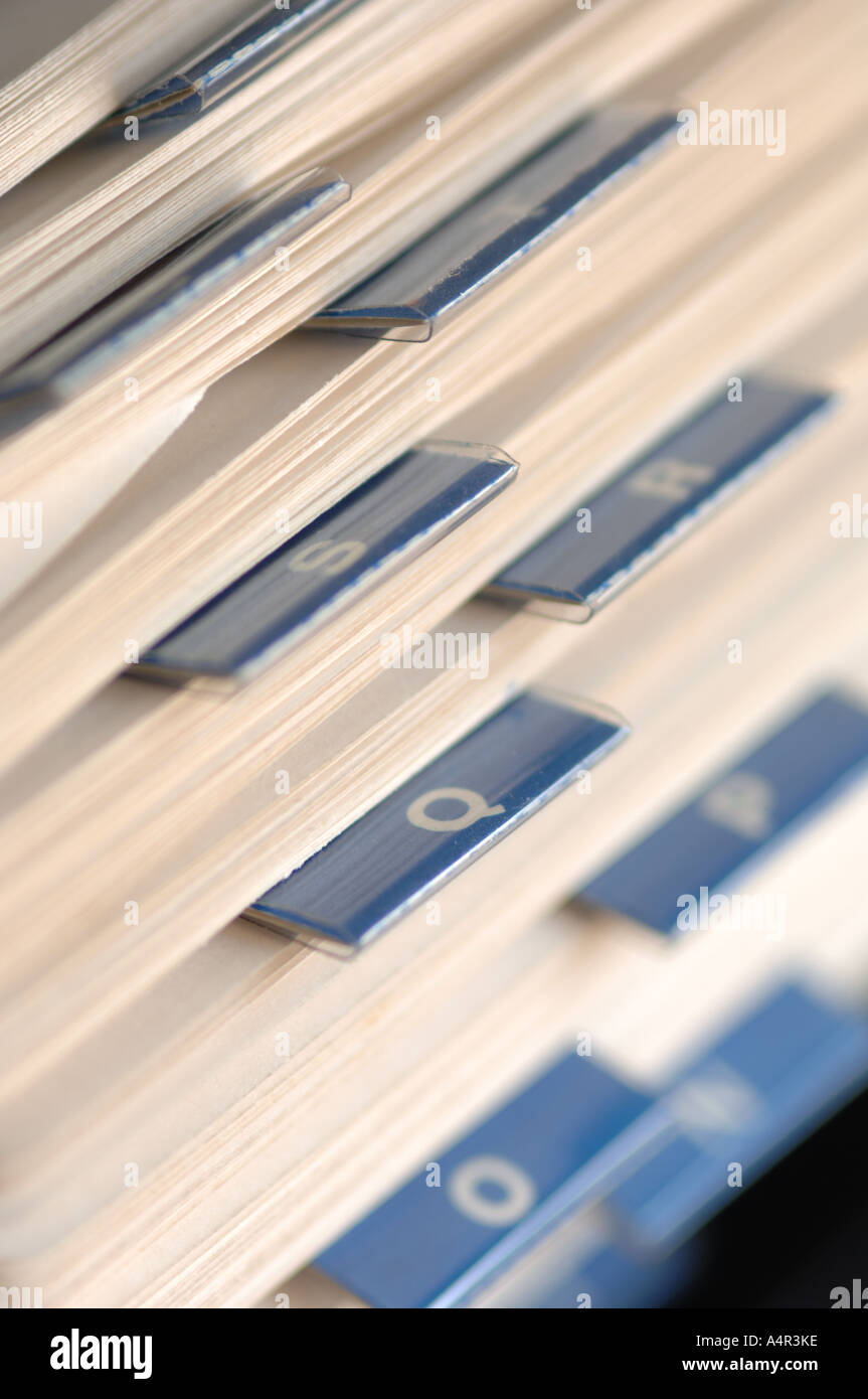 Alphabet Filing Card System High Resolution Stock Photography and ...