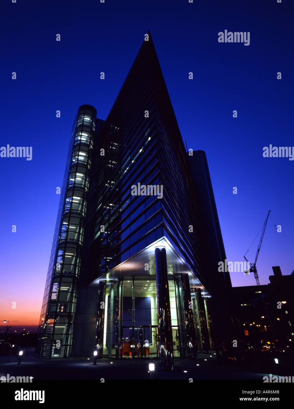 Princes Exchange building, Leeds, West Yorkshire at Dusk Stock Photo ...