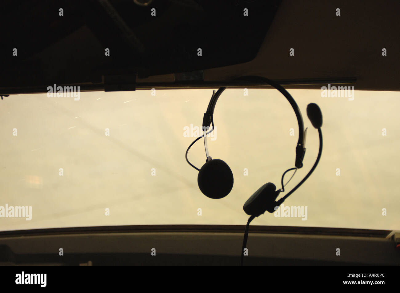 cockpit headphones set Stock Photo - Alamy