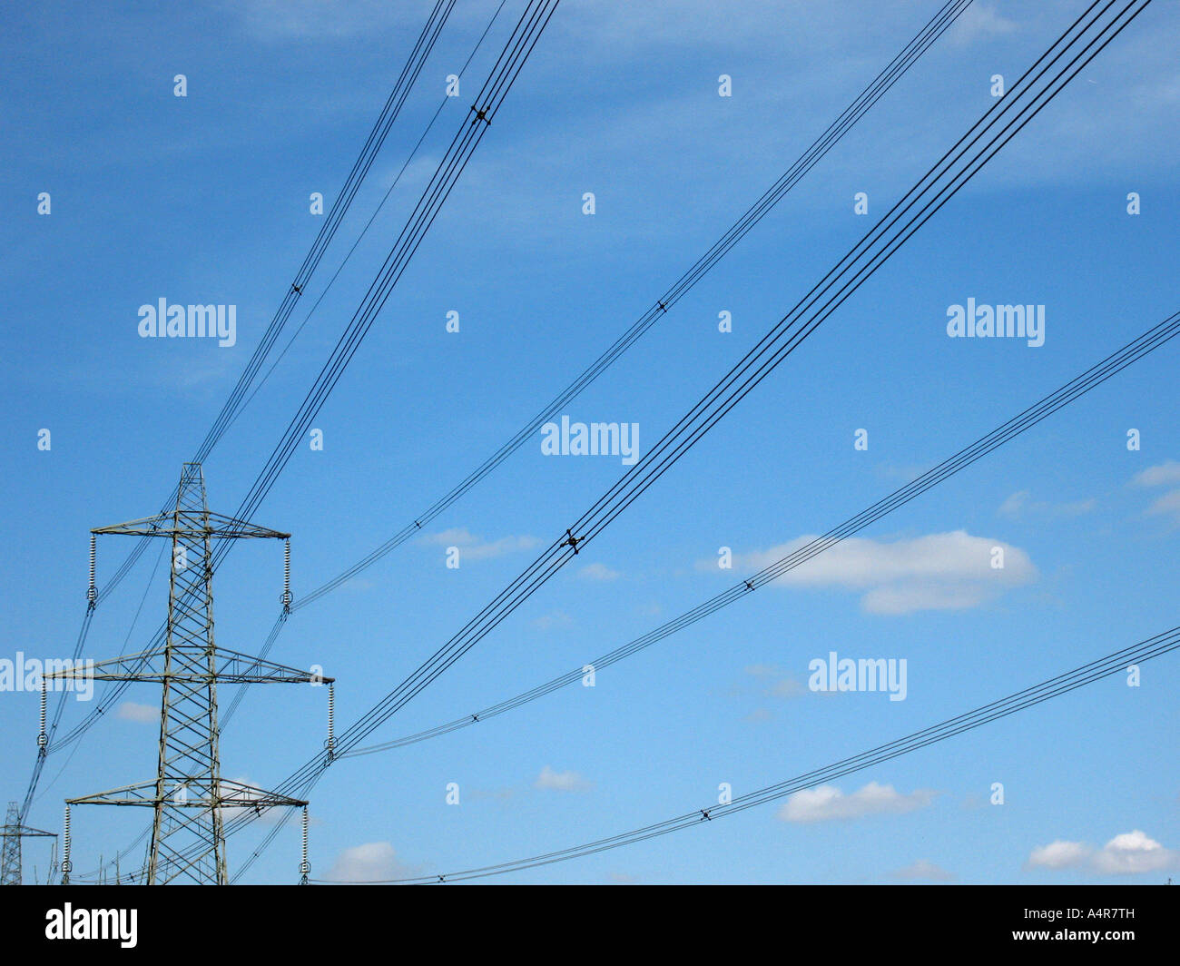 Pylons transporting electricity across the country UK Stock Photo - Alamy