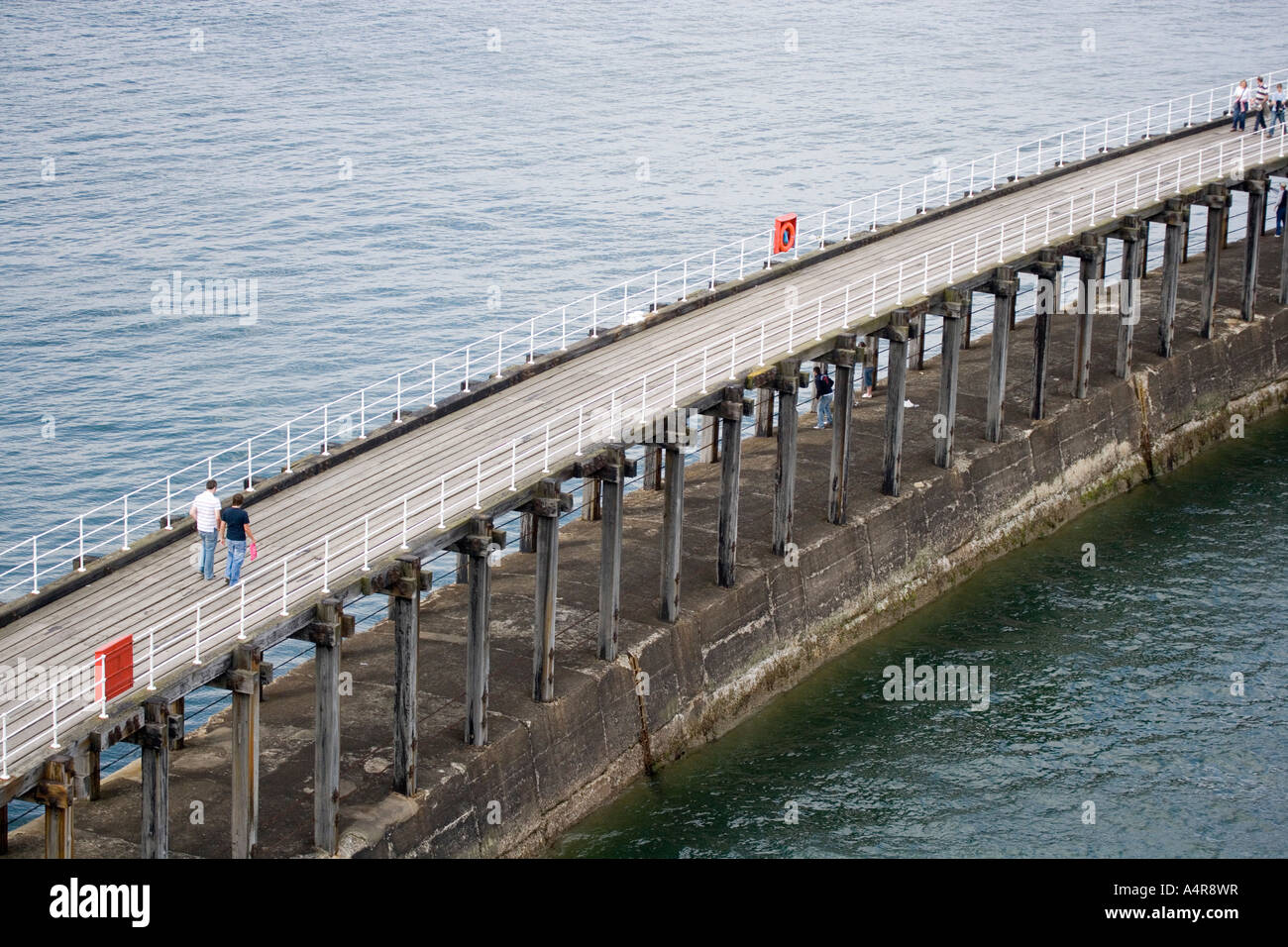 Whitby pier North Yorkshire England UK Stock Photo - Alamy