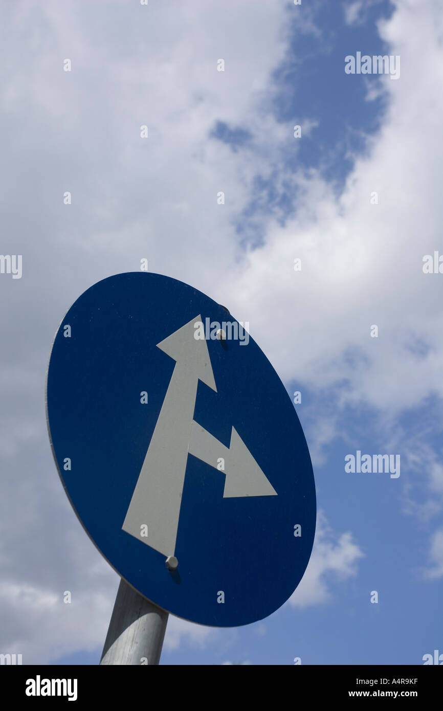 Merging traffic sign hi-res stock photography and images - Alamy