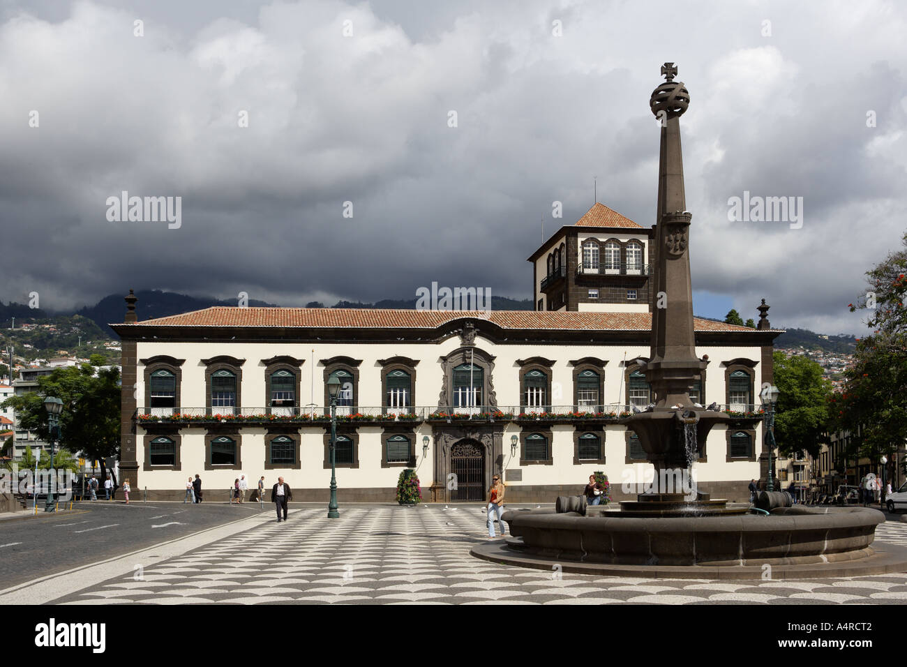 Town Hall, Main Square, Funchal, Madeira Stock Photo - Alamy