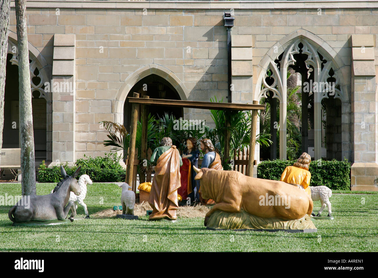 Christmas church yard Jesus Christ birth scene religion christian ...